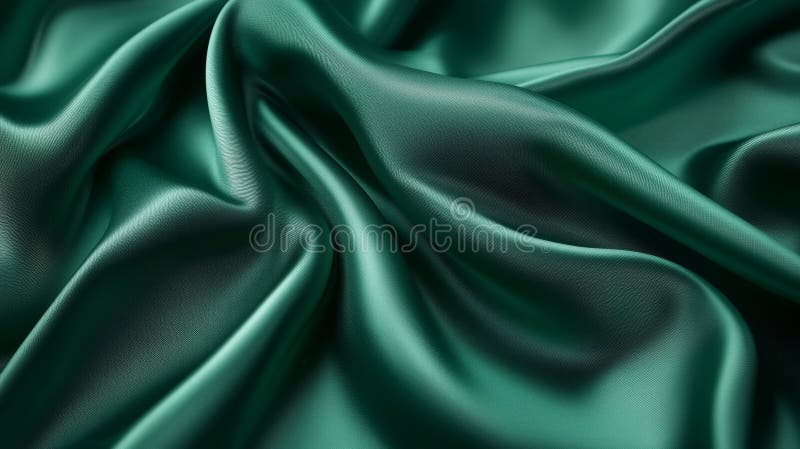 Luxurious Green Satin Fabric with Soft Smooth Texture Stock ...