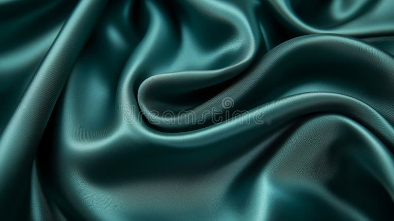 Luxurious Green Satin Fabric Texture in Elegant Soft Folds Stock ...