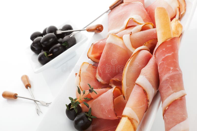 Spanish Tapas. Serrano Ham. Stock Photo - Image of tapas, indoors: 11505704