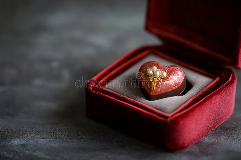 Luxurious Heart Shaped Chocolate in a Red Box Stock Photo - Image of ...