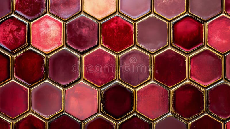 Luxurious Hexagonal Pattern in Burgundy, Crimson, and Antique Gold ...