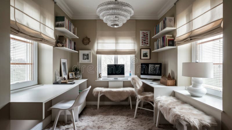 Luxurious Home Office with Modern Decor and Natural Light for ...