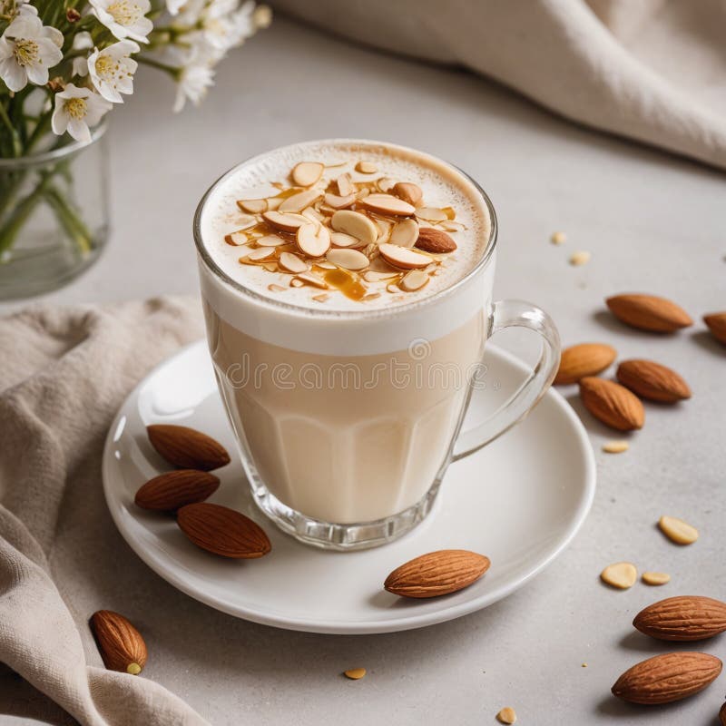 Luxurious Honey Almond Latte Springtime Indulgence Stock Illustration ...