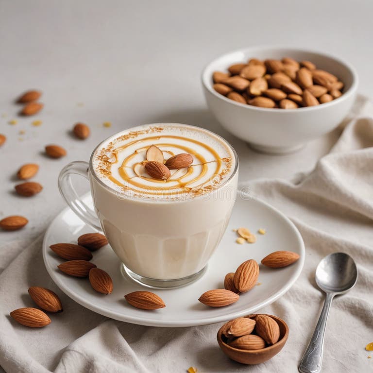 Luxurious Honey Almond Latte Springtime Indulgence Stock Illustration ...