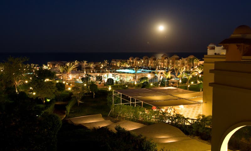 Luxurious Hotel Night Illumination Stock Photo - Image of ladder ...