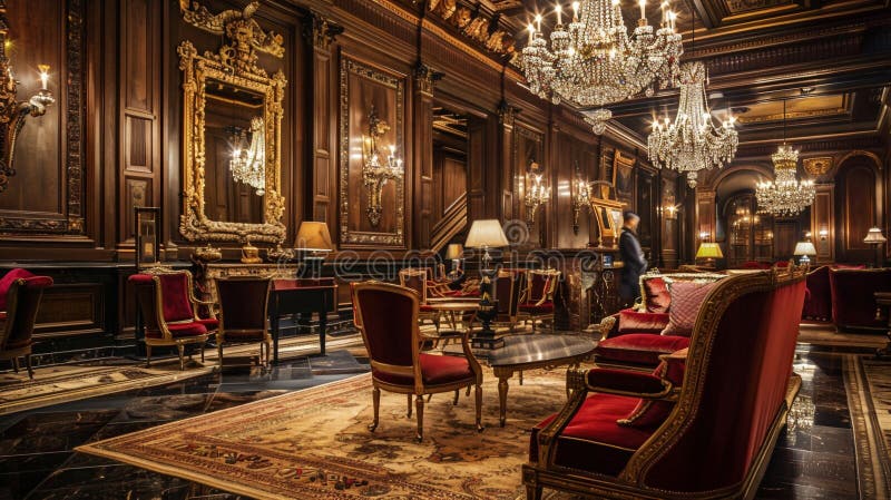 Luxurious Hotel Reception Showcases Opulent Design Stock Illustration ...