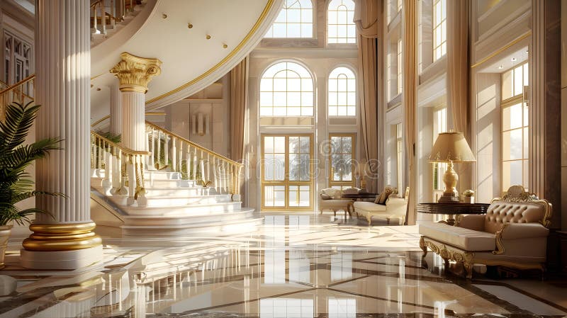 Luxurious House with Elegant Decor Stock Illustration - Illustration of ...