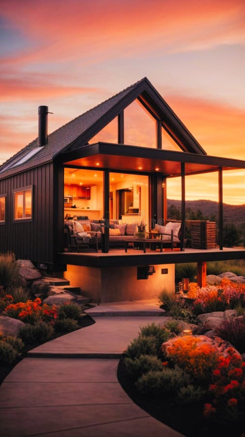 Luxurious House Scenery stock illustration. Illustration of property ...