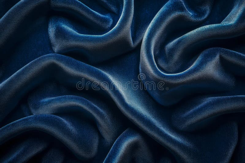 Luxurious Indigo Silk Fabric Texture with Elegant Waves Stock Photo ...