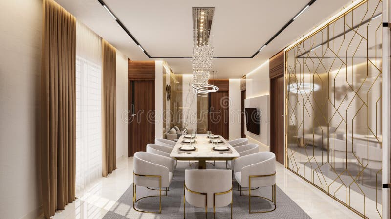 Luxurious Indoor Dining Room Inspiration from Around the World Stock Illustration - Illustration ...