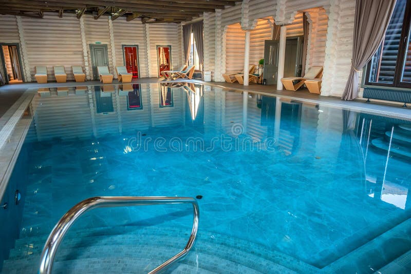 Luxurious Swimming Pool in Spa Stock Image - Image of floor, design ...
