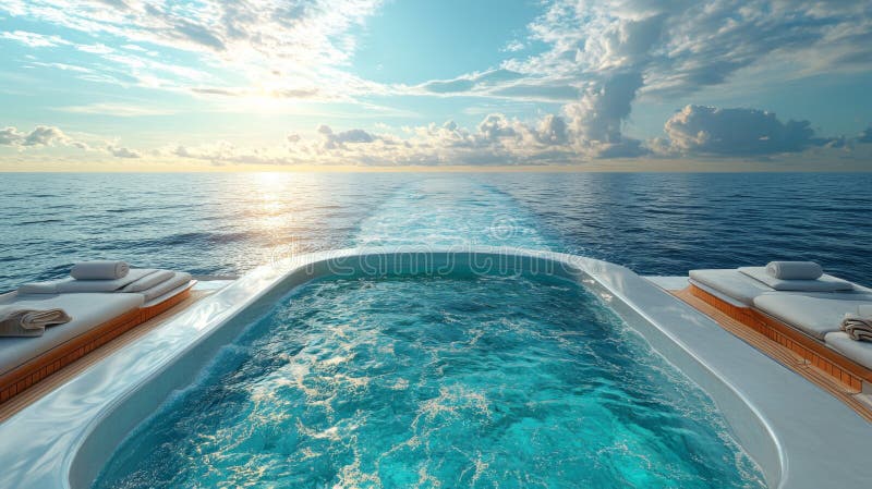 Luxurious Infinity Pool Overlooking the Ocean during Sunset, Surrounded ...