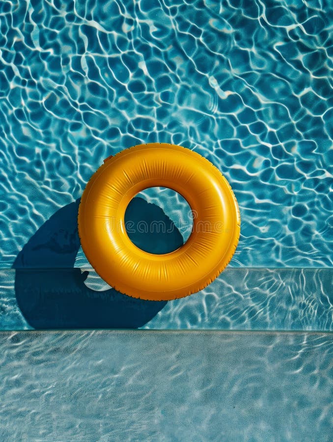 Luxurious Inflatable Gold Circle Floating on the Corner of a ...