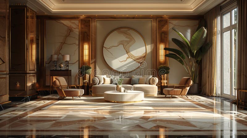 Luxurious Interior Design, Art Deco Style is Characterized by Elegant ...