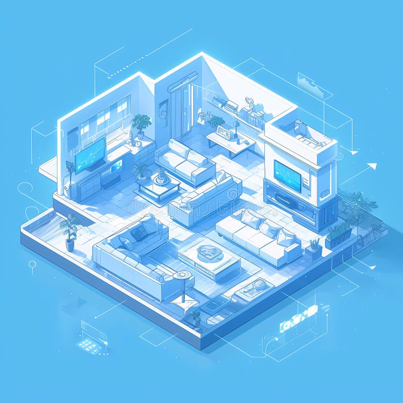 Luxurious Interior Design 3D Rendering Stock Illustration ...