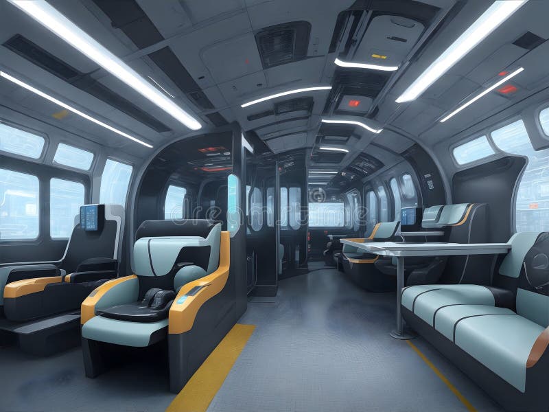 Luxurious Interior of an Electric Train. Stock Illustration ...
