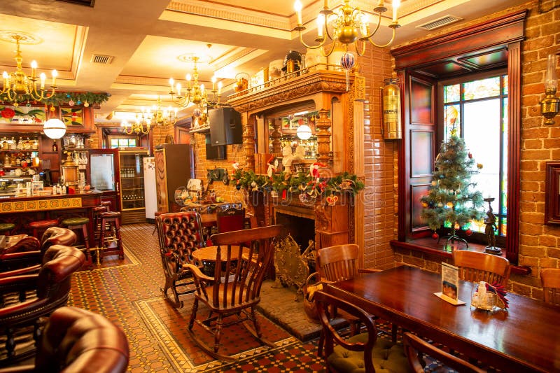 Luxurious Interior of Traditional English Restaurant Stock Photo ...