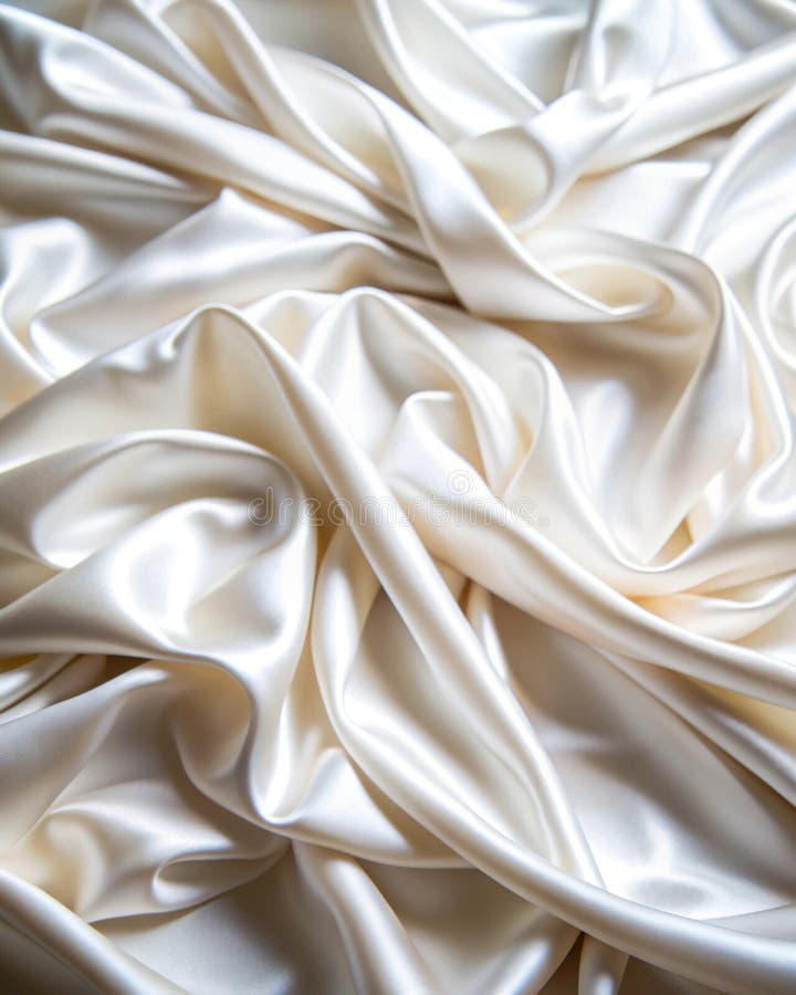 Luxurious Ivory Silk Fabric is Elegantly Arranged, Showcasing Its ...
