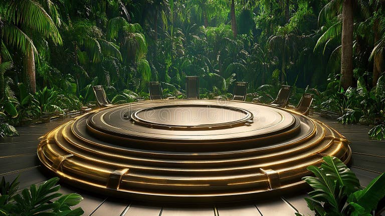 Luxurious Jungle Platform, Product Display, Tropical Setting Stock ...