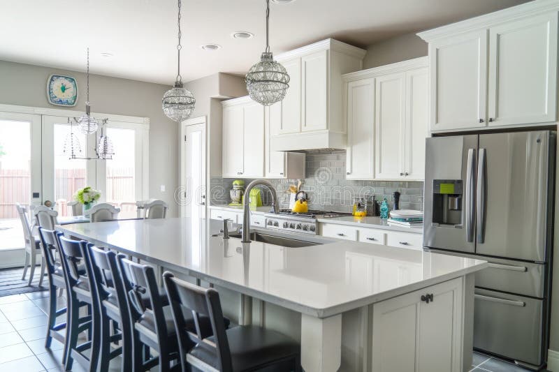 Culinary Haven a Spacious Kitchen Oasis Stock Illustration ...