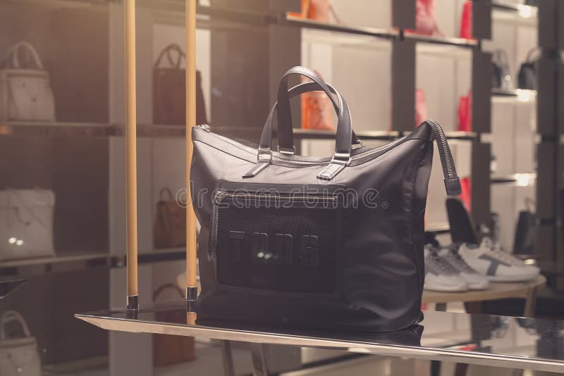A Luxurious Leather Handbag in Store Windows Stock Image - Image of ...