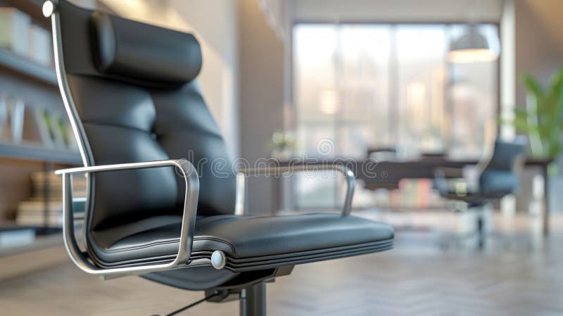 Luxurious Leather Office Chair in Modern Setting. Generative Ai Stock ...