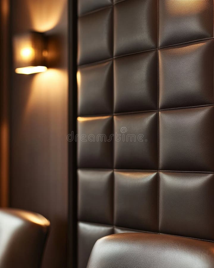 Luxurious Leather Wall Panel with Rich Brown Texture and Subtle Natural ...