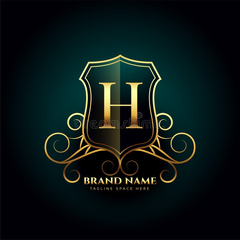 Luxurious Letter H Symbol Background for a Royal Signature Stock ...