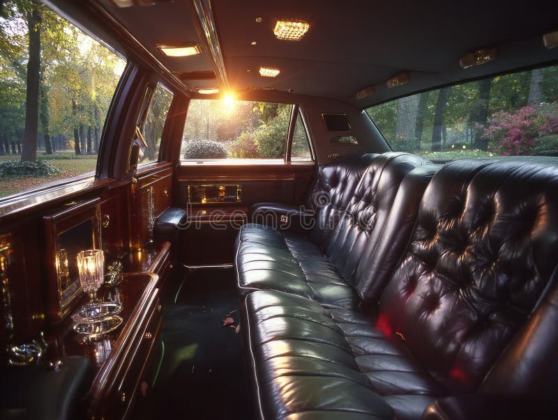 A Luxurious Limousine Interior Designed for Comfort and Style Stock ...