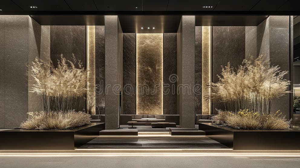 Luxurious Lobby Lounge, Modern Building, Interior Design Stock Image ...