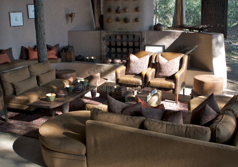 Luxurious lodge interior stock image. Image of architecture - 6207881