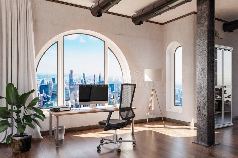 Luxurious Loft Apartment with Arched Window and Panoramic View Over ...
