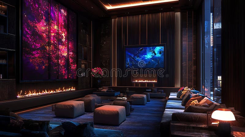 Luxurious Lounge Fireplace Abstract Art Stock Photos - Free & Royalty ...
