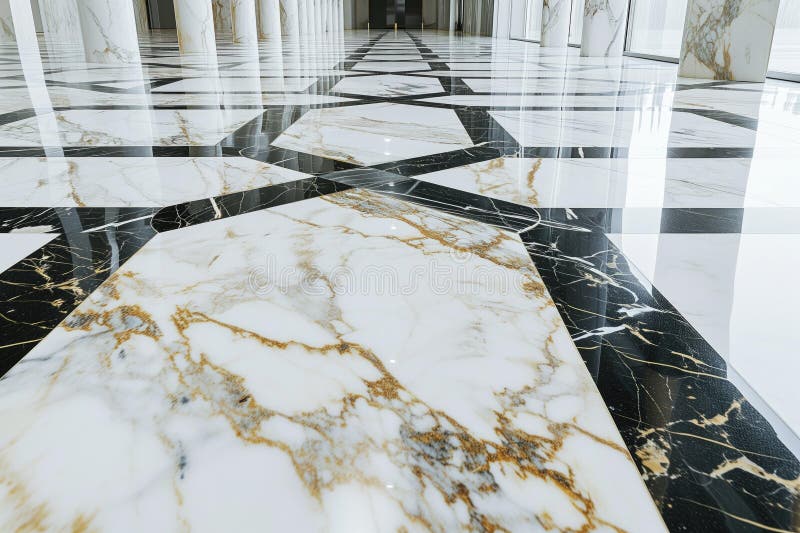Luxurious Marble Floor Design in Modern Interior, AI Generated Stock ...