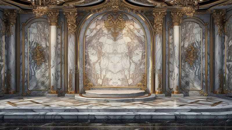 Luxurious Marble Stage Beauty Podium. Generative Ai Stock Illustration ...
