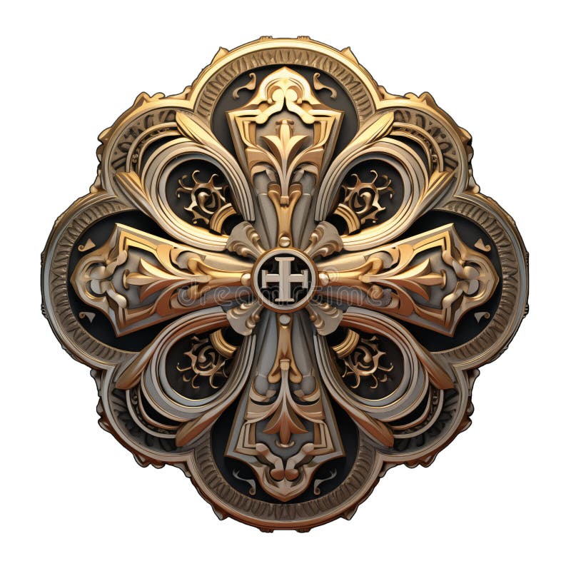 Luxurious Medieval Cross Shield. Stock Image - Illustration of style ...