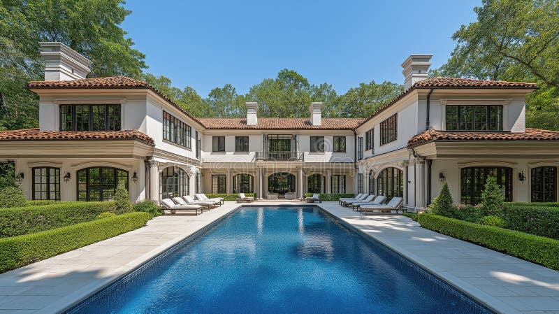 Luxurious Mediterranean-style Mansion with Swimming Pool and Lush ...
