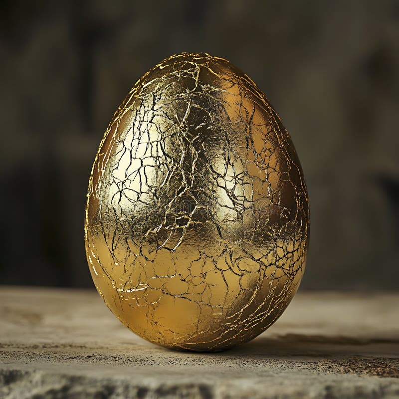 Luxurious Metallic Gold Easter Egg on Elegant Silk Fabric Stock Image ...