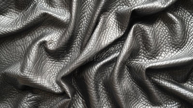 Luxurious Metallic Silver Leather Texture with Elegant Folds and ...