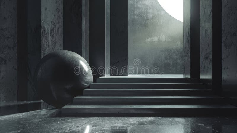 Luxurious Minimalist Artwork Elegant Dark Shapes on Opulent Background ...