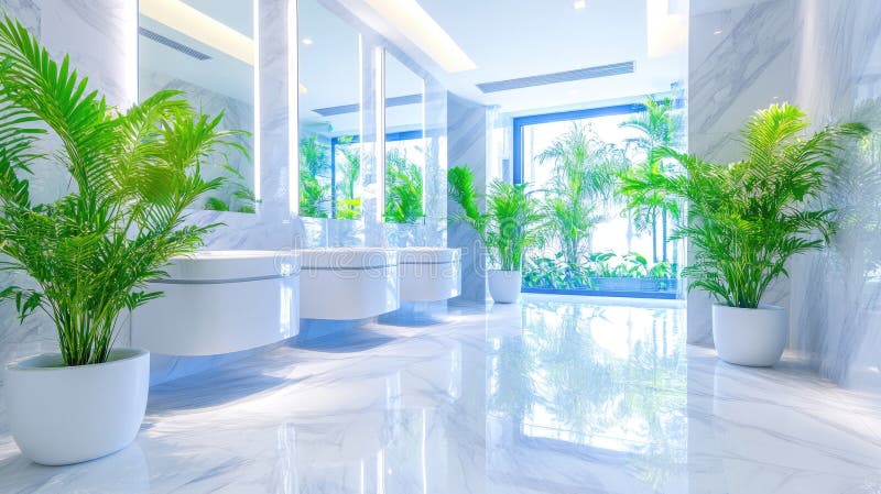 Modern Interior Lush Greenery Marble Finish Stock Photos - Free ...