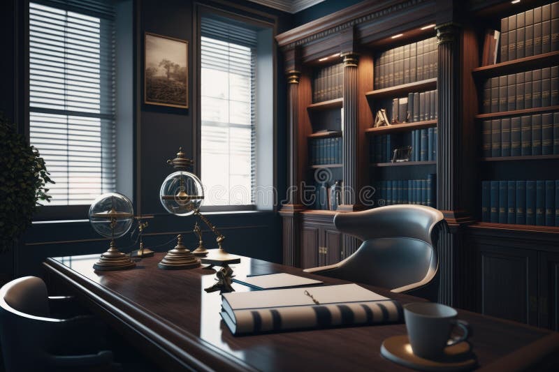 Luxurious and Modern Business Lawyers Office Stock Illustration ...