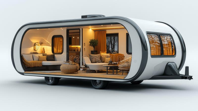 Luxurious Modern Caravan Interior Generative AI Stock Illustration ...