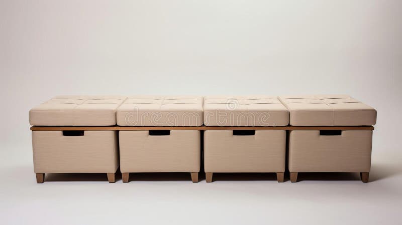 Luxurious Modern Comfy Fixed Modular Storage Bench Design Stock ...