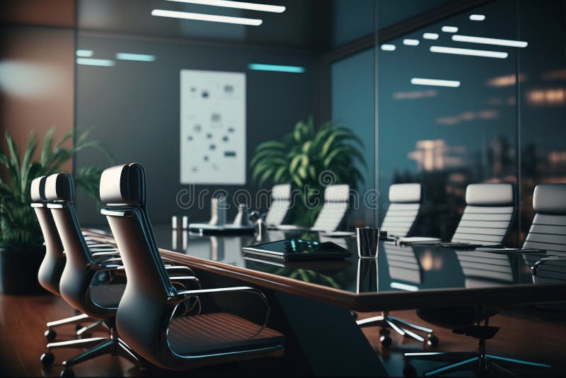 Luxurious and Modern Conference Board Room Stock Image - Image of paper ...