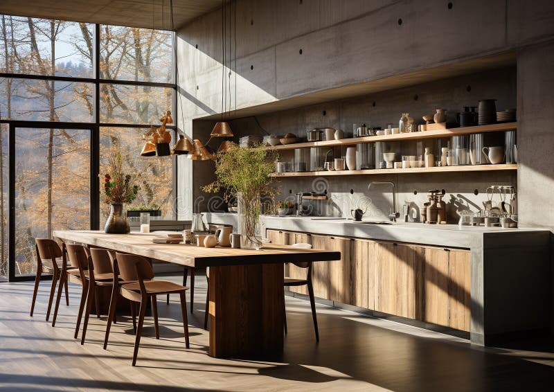 A Luxurious Modern Home Interior Featuring a Spacious Open Layout ...