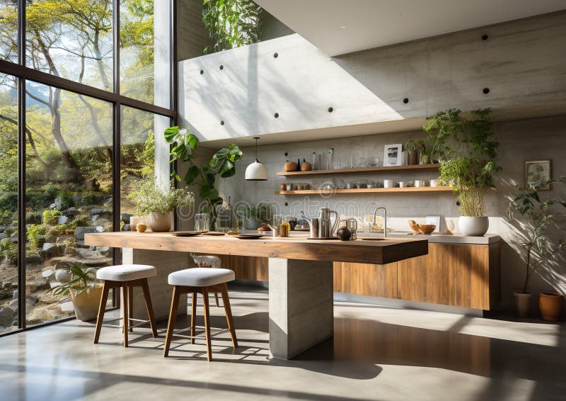 A Luxurious Modern Home Interior Featuring a Spacious Open Layout ...