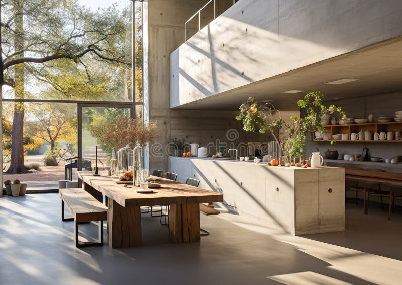 A Luxurious Modern Home Interior Featuring a Spacious Open Layout ...