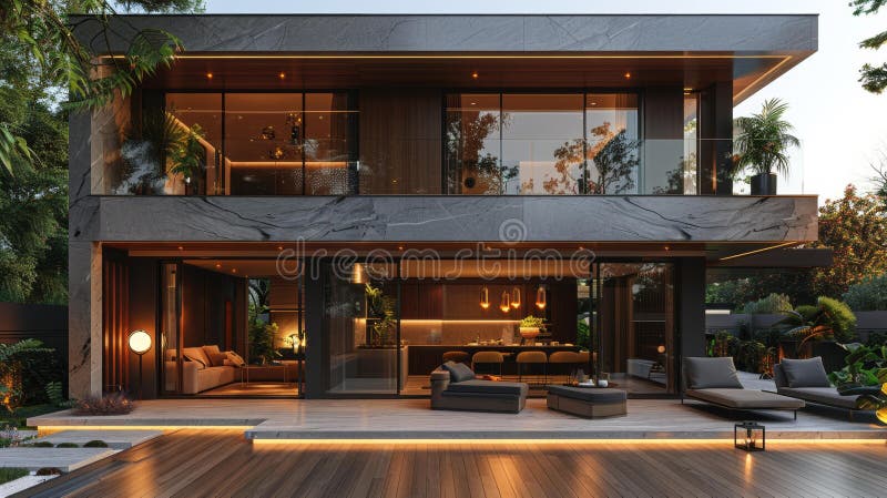 Luxurious Modern House with Elegant Interiors - Generative Ai Stock ...