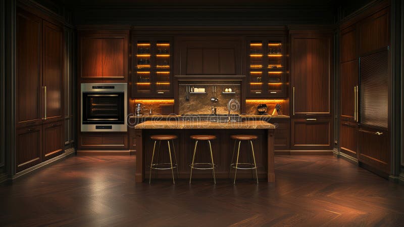 Luxurious Modern Kitchen Design with Warm Wood and Elegant Details ...